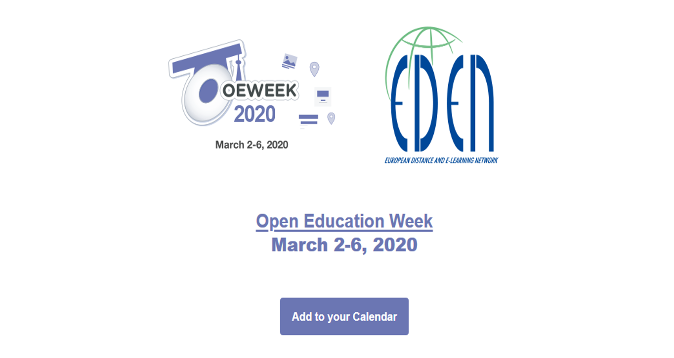 EDEN webinar series at the Open Education Week 2020 – MellearN Egyesület